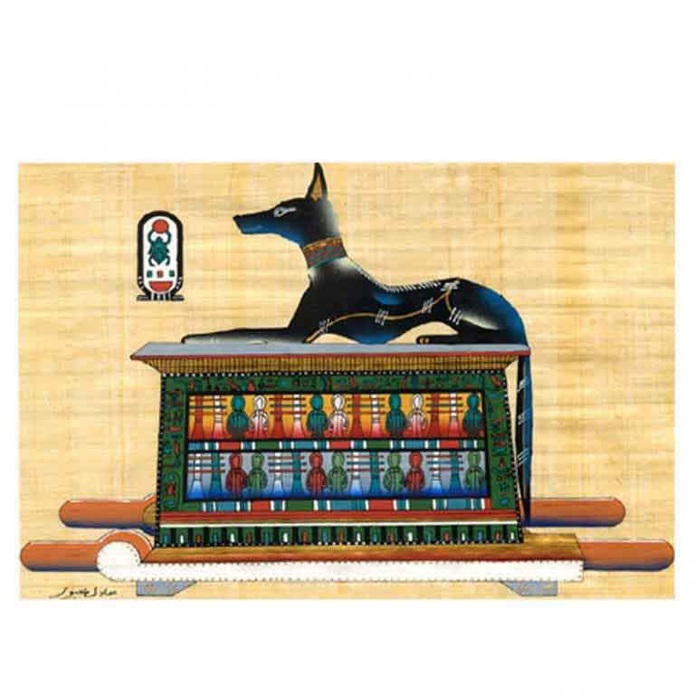 Anubis Papyrus painting - Ancient Egyptian - Egypt7000